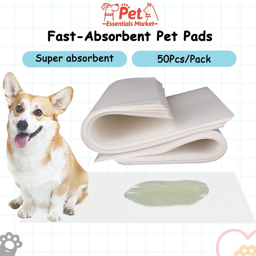 50PCS Fast Absorbent Pet Pad Dog Training Pad Dog and Cat Pee Quick ...