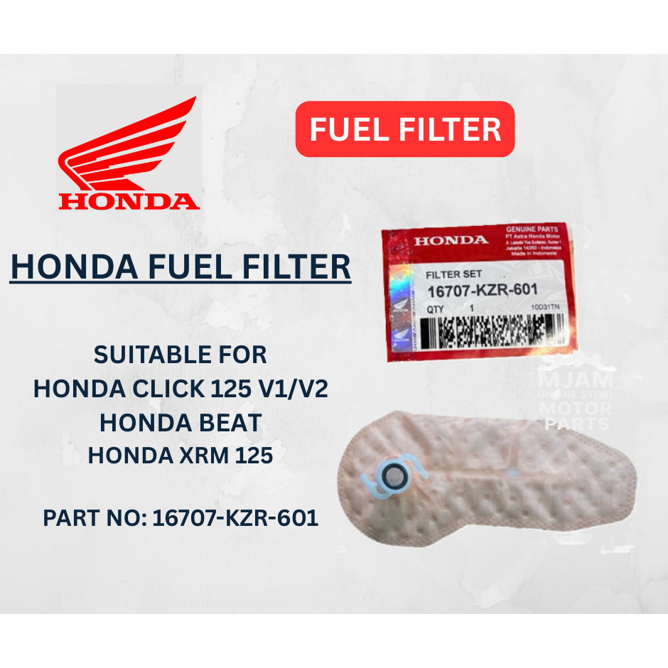 HONDA FUEL FILTER SET 16707-KZR-601 & O-RING FUEL PUMP FOR CLICK 125 ...