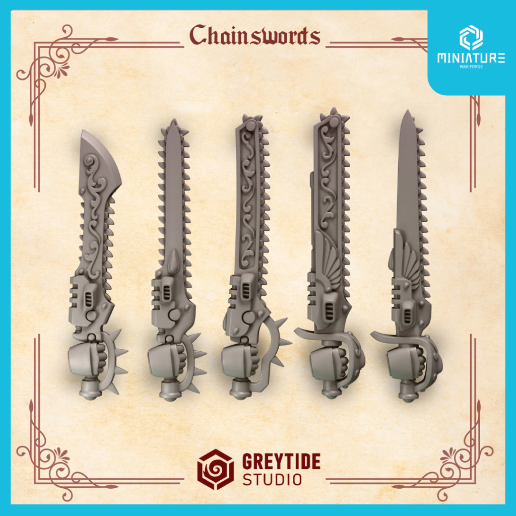 GreyTide Studio | Crimson Lords Chainswords Wargaming Bits | Shopee ...