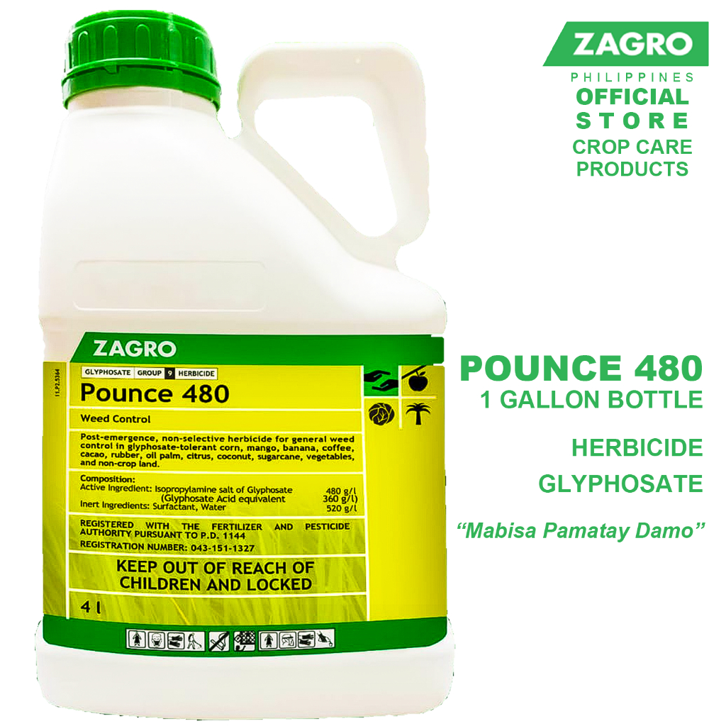 POUNCE 480 - Glyphosate IPA 48% SL, | Herbicide, Mabisang Pamatay Damo ...