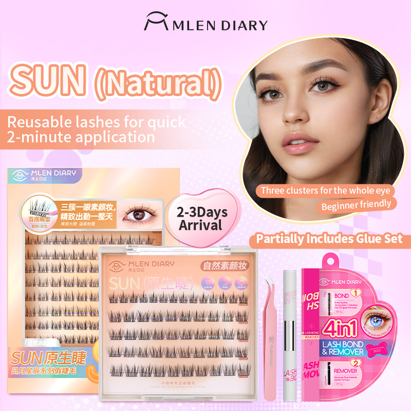 MLEN DIARY Lashes Extension Set Natural Eyelashes C Curl False ...