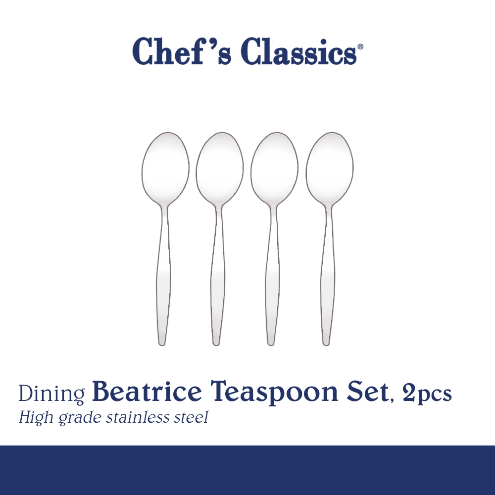 Chef's Classics Dining Beatrice Stainless Steel Teaspoon Set, 4pcs ...