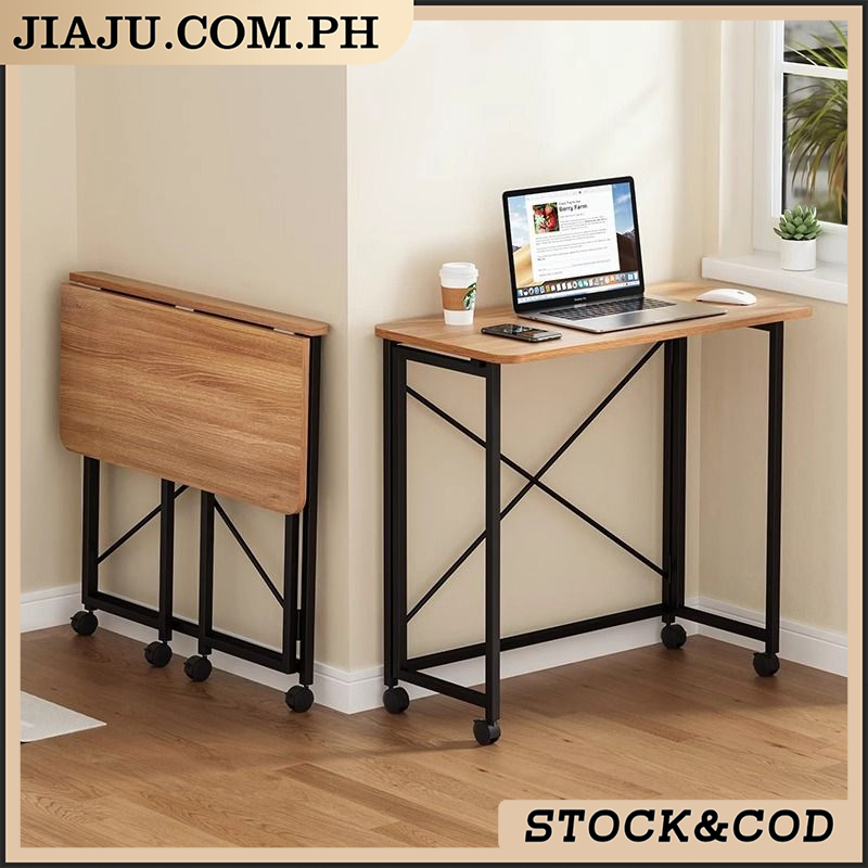 Foldable Mobile Computer Table with Wheels Nordic Folding Table ...