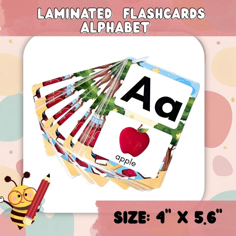 Large Laminated Alphabet ABC Flashcards for Kids | 4"×5.6" Size ...