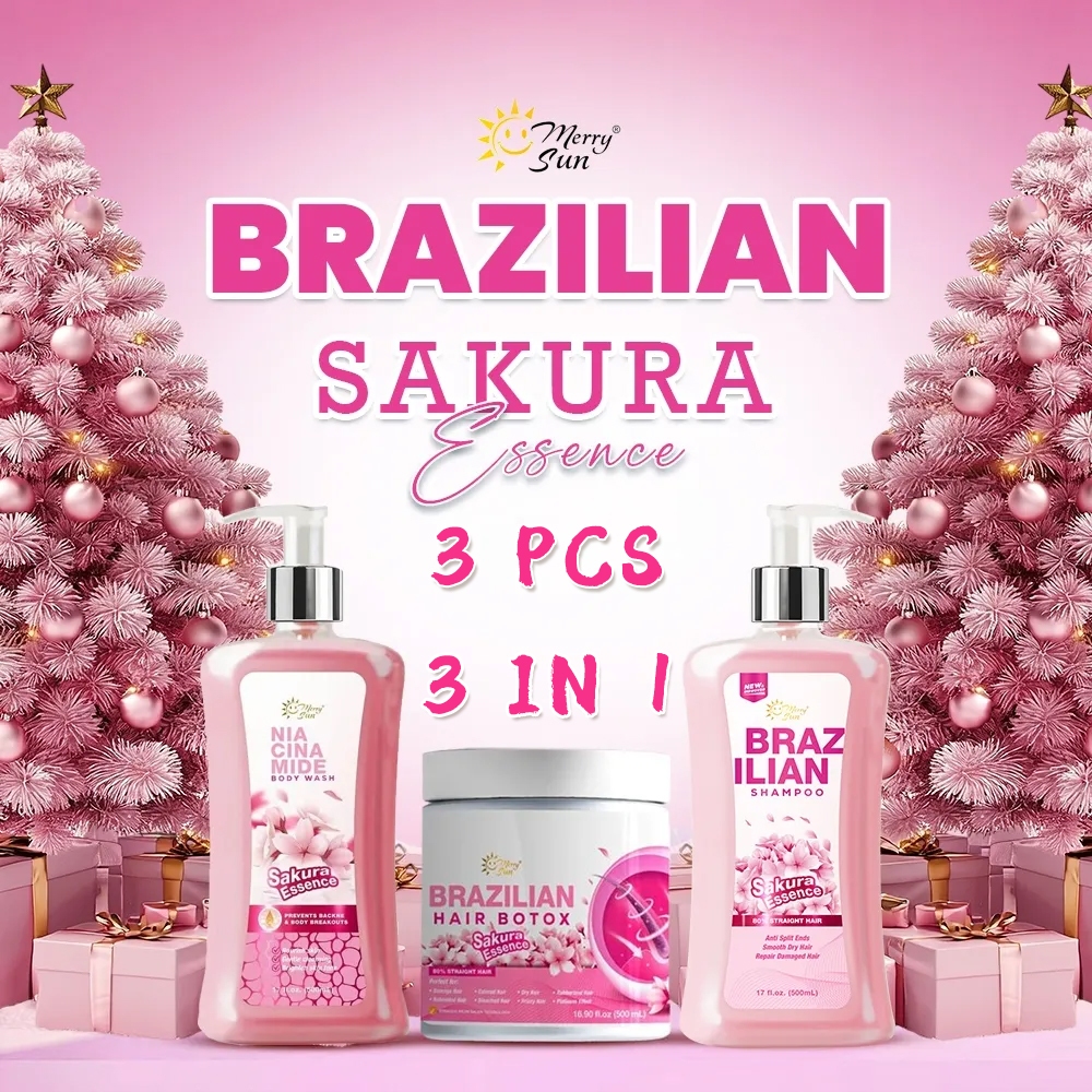 MerrySun Sakura Bath & Hair Care Set (Shampoo+Conditioner+Shower Gel ...