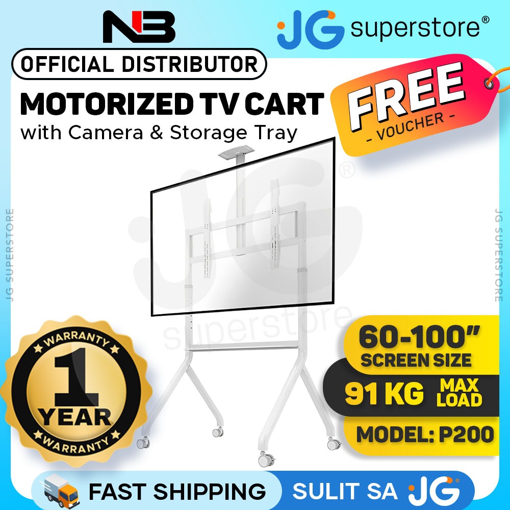 North Bayou NB P200 60-100" Heavy-Duty TV Stand Mobile Cart w/ Camera ...