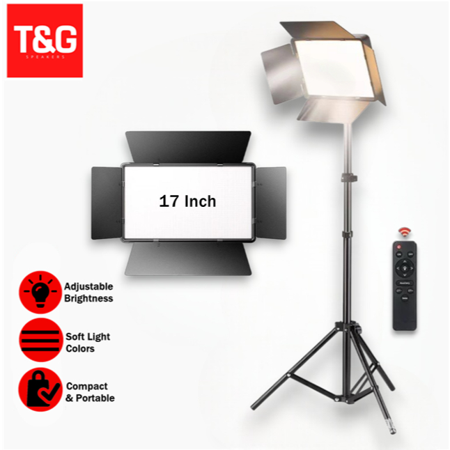 10/ 12 /17 Inch LED Video Baffle Light Panel with Tripod Stand & Remote ...