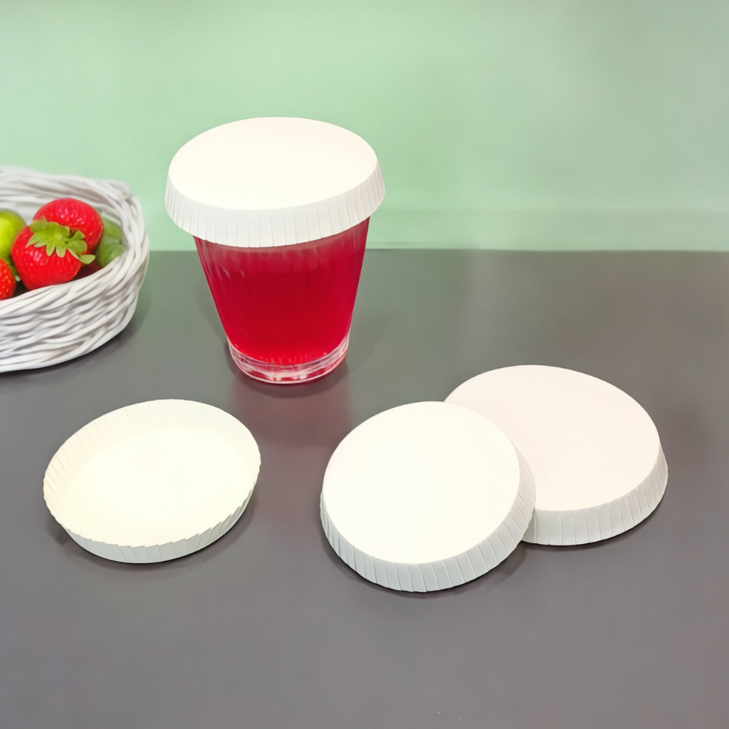 50pcs- Glass Cover Plain White Paper Lid (Glass cup is not included ...