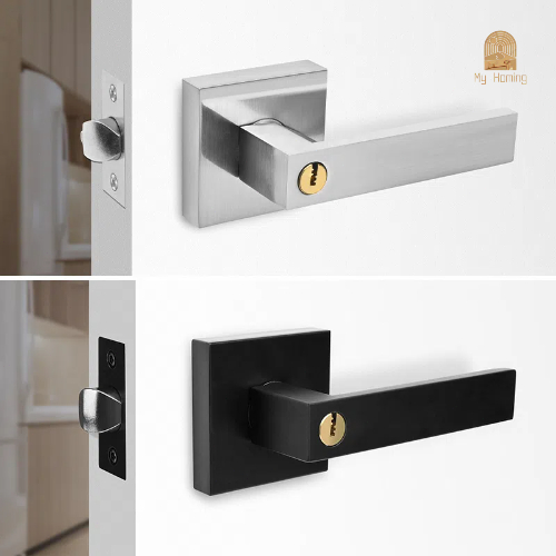 Amerikanong hawakan na lock ng pinto Itim na lock ng pinto Access Door ...