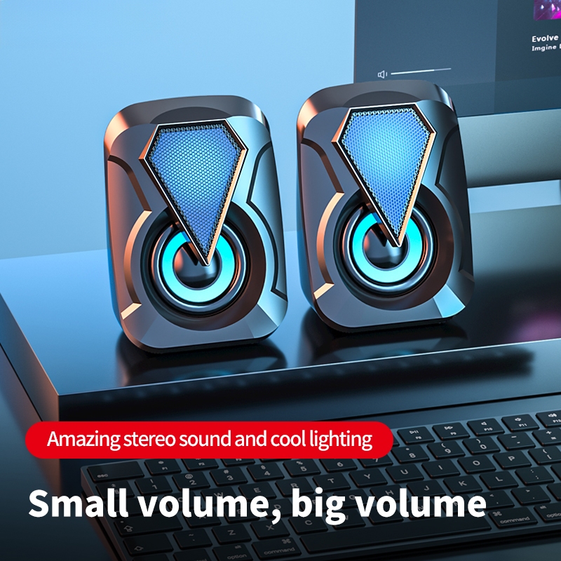 Mini Computer Speaker for PC RGB Soundbar Desktop Gaming Speaker Laptop ...