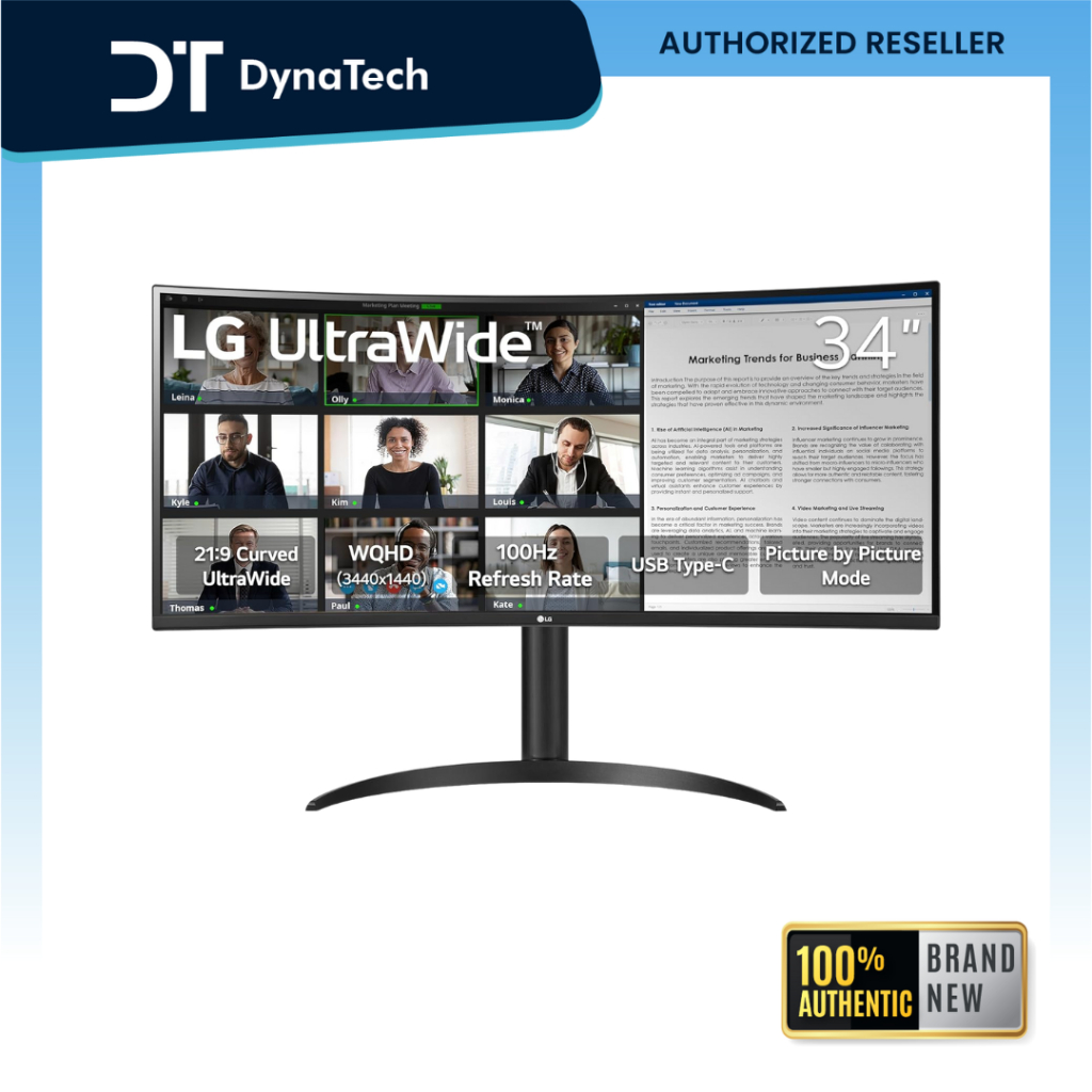 LG 34WR55QK-B 34" Ultrawide WQHD (3440x1440) 100Hz 5ms GTG VA Curved ...