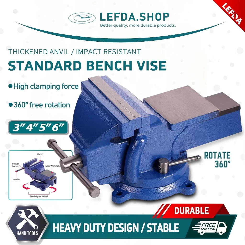 【High Quality】Bench Vise with Anvil 3/4/5/6 INCH Swivel Base Table ...