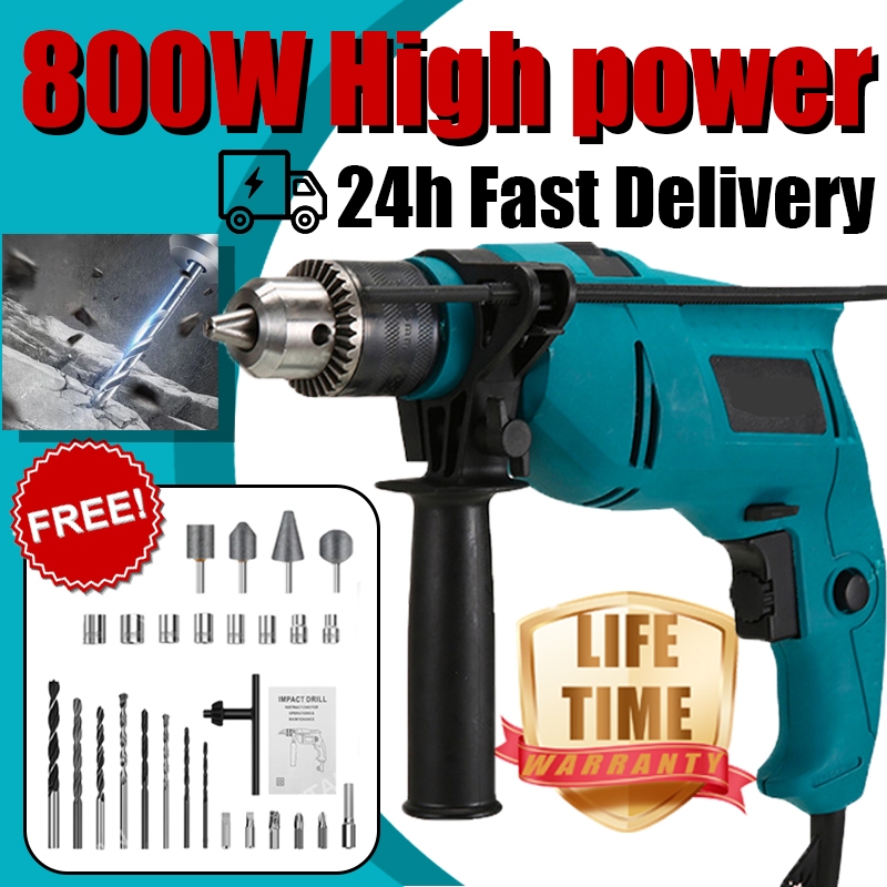 Impact Drill Electric Drill Power Tools Set with Variable Speed and ...