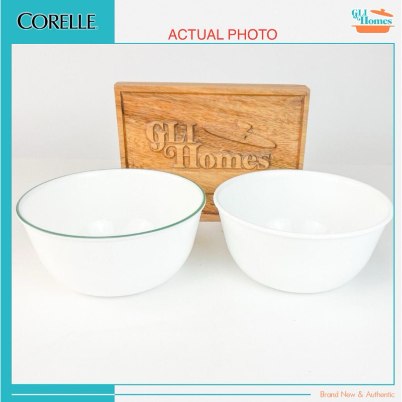 Corelle Authentic 28oz/828ml Cereal Soup Bowl Full White, w/ Red Rim ...