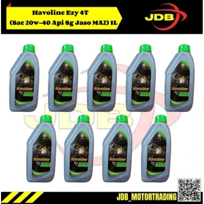 Havoline Ezy 4T Sae 20w-40 Api Sg Jaso MA2, 1L (20pcs) | Shopee Philippines