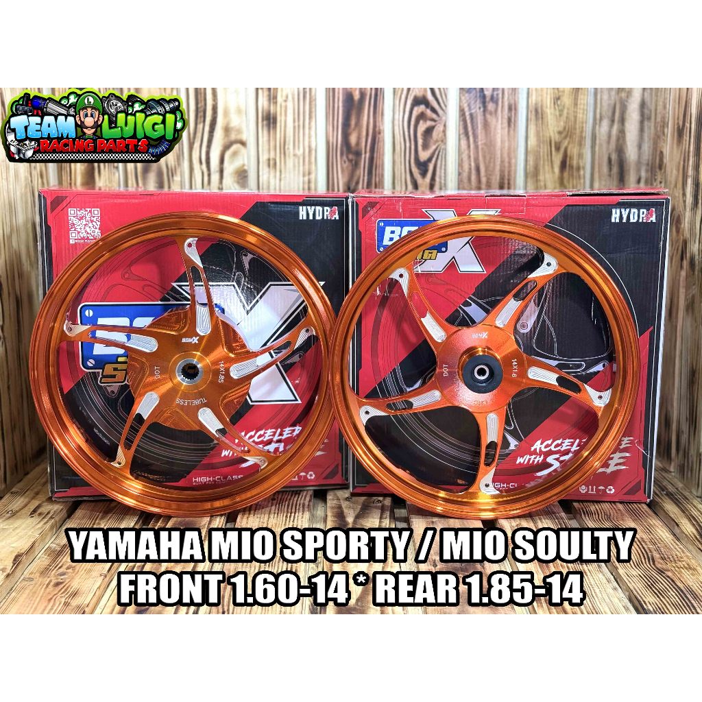 BOM X HYDRA CNC MAGS 14s 5 SPOKES YAMAHA MIO SPORTY / MIO SOULTY (100% ...