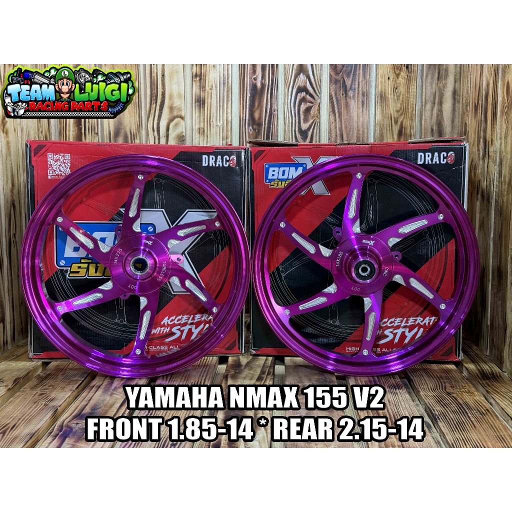 BOM X DRACO CNC MAGS 14s 5 SPOKES YAMAHA NMAX 155 V2 (100% THAILAND ...