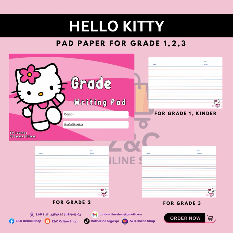 PERSONALIZED PAD PAPER FOR GRADE 1-4, and Intermediate Pad | Shopee ...