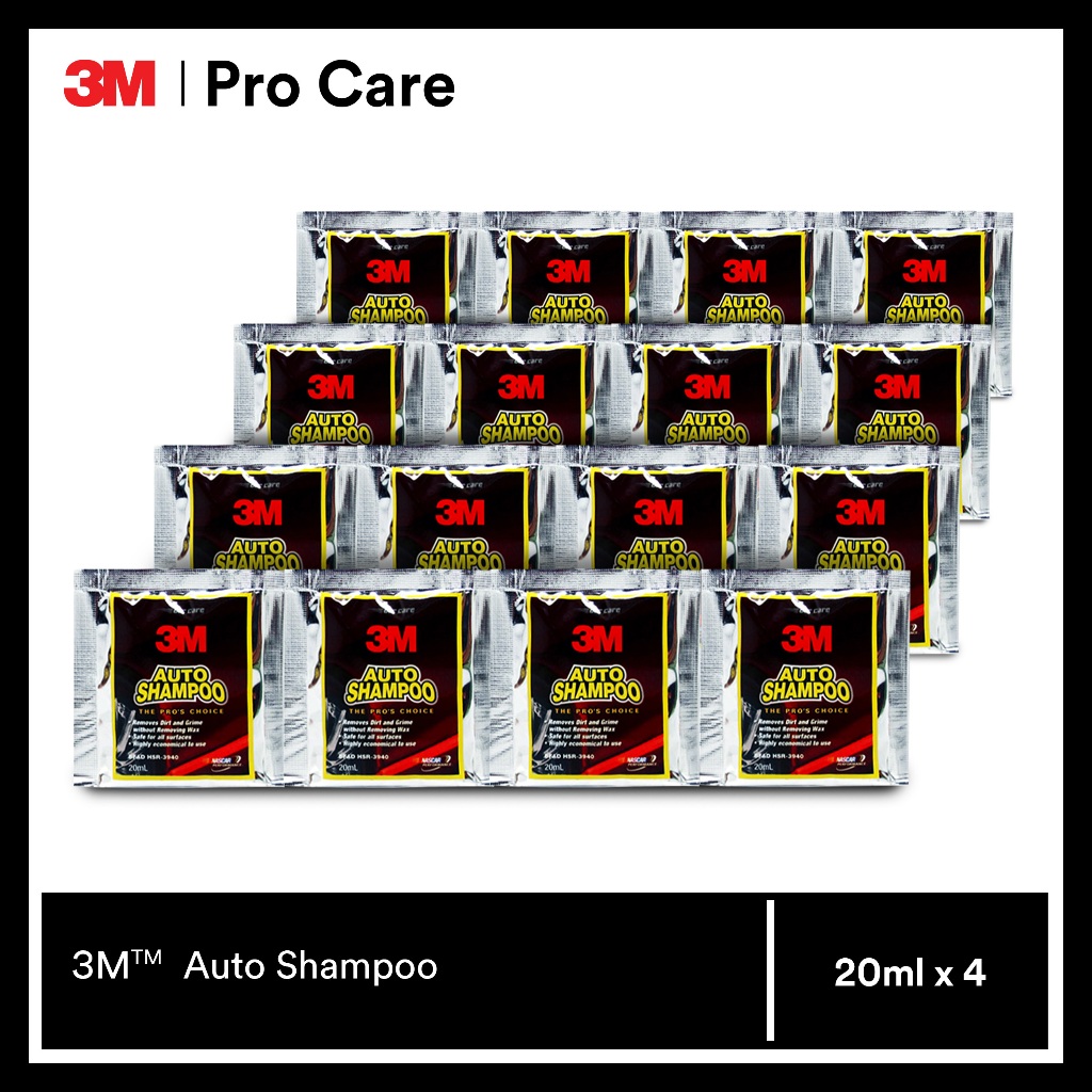 3M Auto Car Care Auto Shampoo, 20mL x 4Sachet Buy 4 | Shopee Philippines