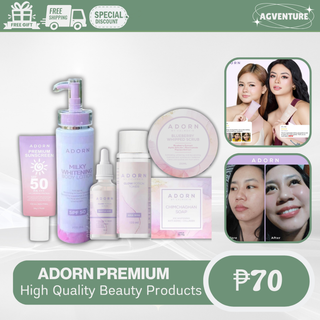 Adorn by Calmskin Premium Sunscreen, Milky Whitening Lotion, Glow ...