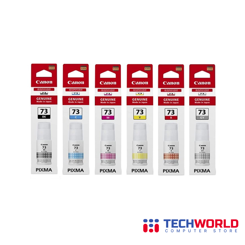 Canon GI-73 Ink Bottles (Cyan, Magenta, Yellow, Black, Gray, Red ...