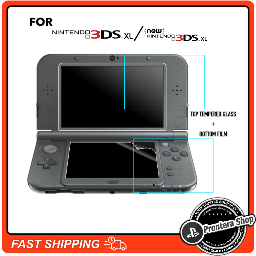 NINTENDO NEW 3DS XL LL Tempered Glass + Bottom Panel Film Protector ...