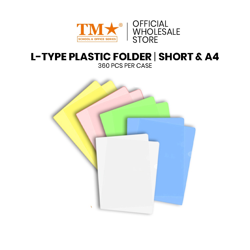 TM | 360 pcs L-Type Plastic Folder Short/A4 (LTF-1) | Shopee Philippines