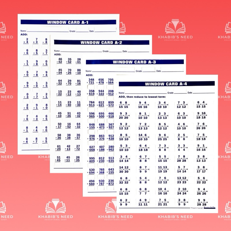 Math Window Cards (4 levels in 1 set) | Shopee Philippines
