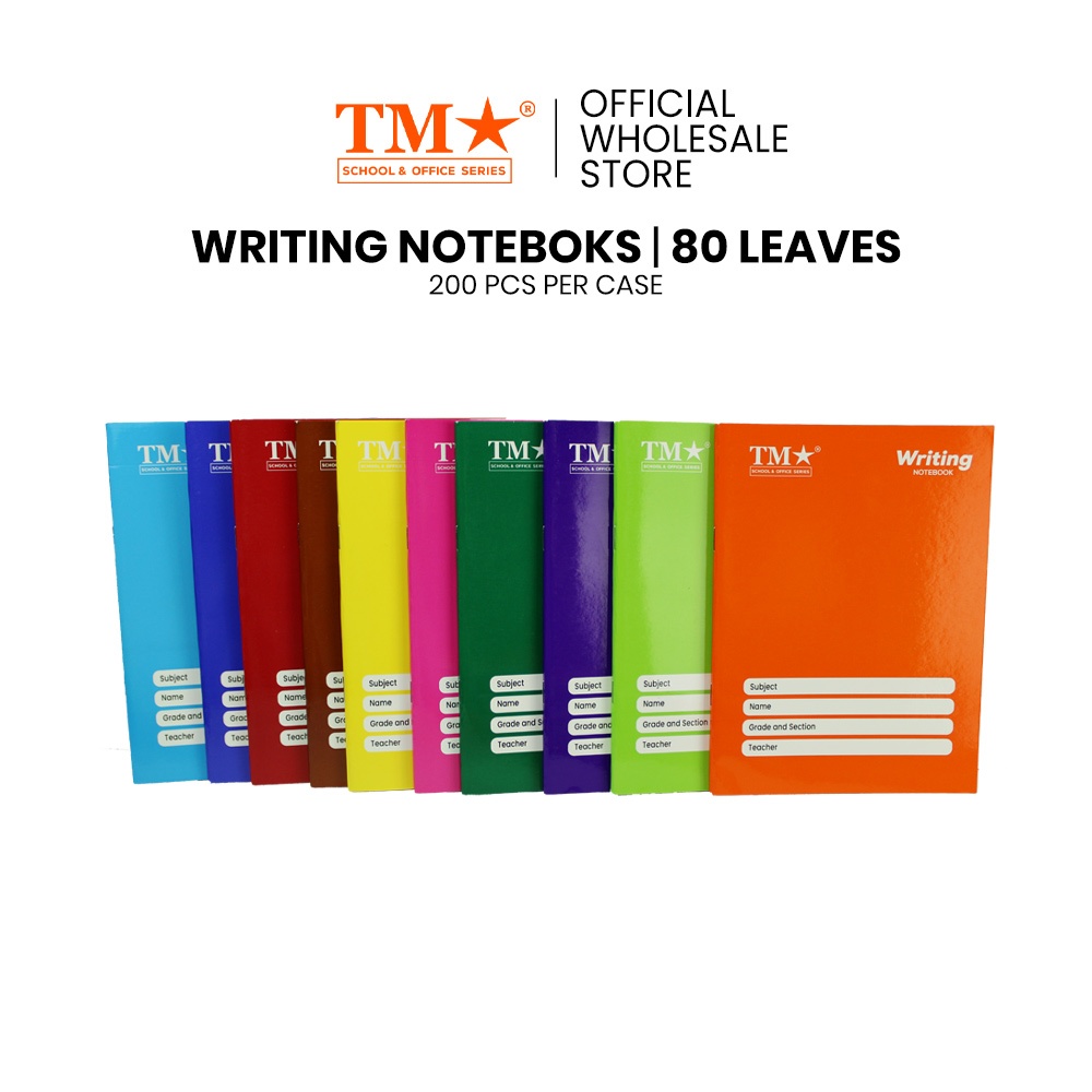 TM 200 pcs per Set Writing Notebooks 80 Leaves - Assorted (NB-1 ...