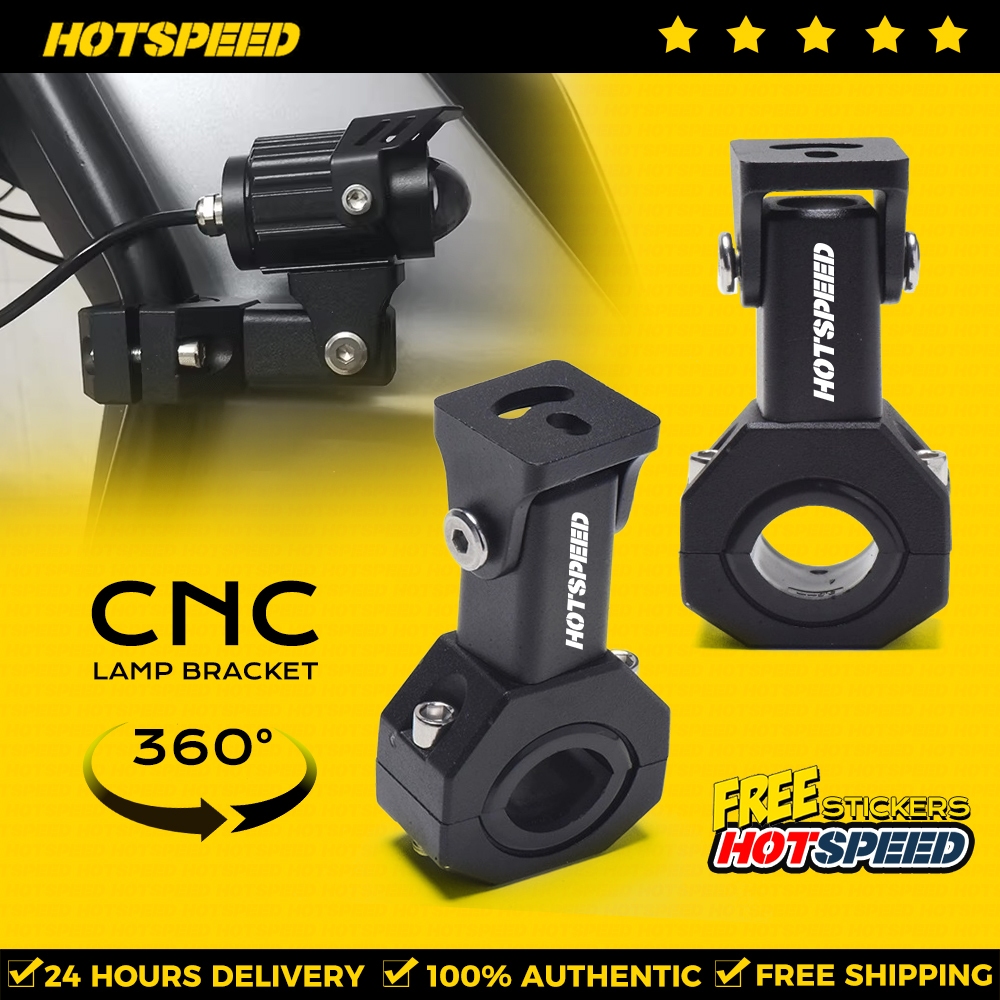 HOTSPEED CNC Motorcycle Mini Driving Light Bracket Led Light Mount Clamp Headlight Alloy Holder ...