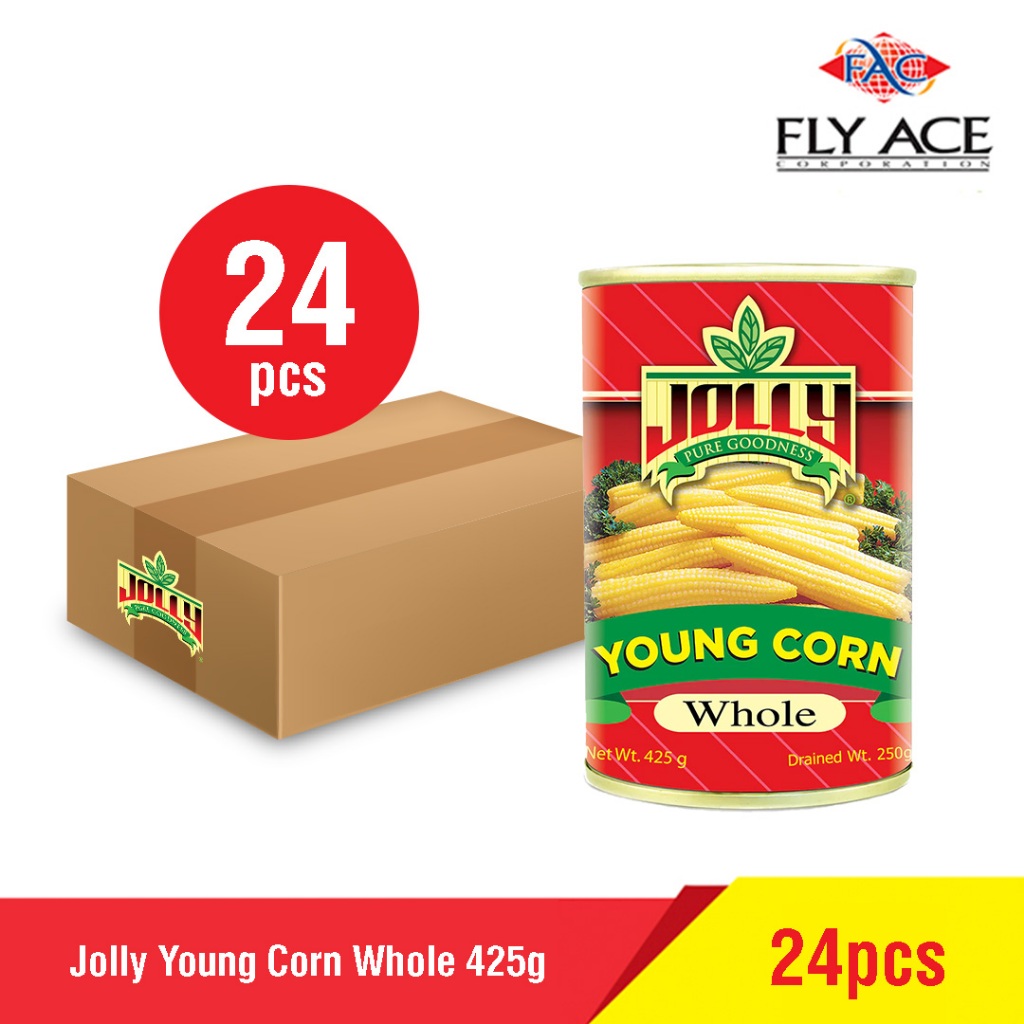 Jolly Young Corn Whole 425g x 24 | Shopee Philippines