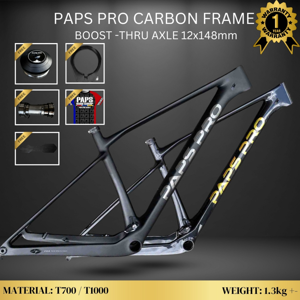 PAPS PRO CARBON FRAME 27.5+/29 WITH 1 YEAR WARRANTY | Shopee Philippines
