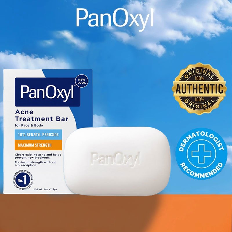 PanOxyl Acne Treatment Bar 10% Benzoyl Peroxide,Deep Clean Oil Control ...