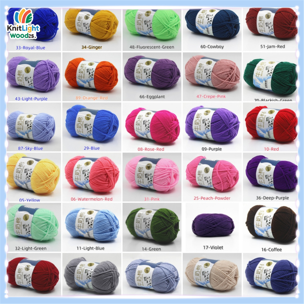 5 Plys 50g Smooth Milk Fiber Knitting Wool Crochet Yarn Milk Cotton ...