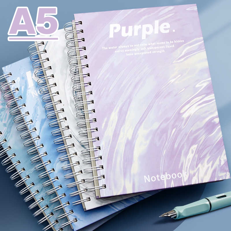 Thick A5 Coil Notebook Spiral Landscape aesthetic notepad Student ...