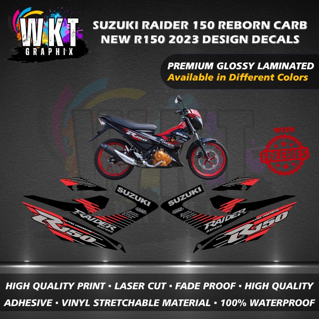 SUZUKI RAIDER 150 REBORN CARB NEW R150 2023 DESIGN DECALS (WATERPROOF ...