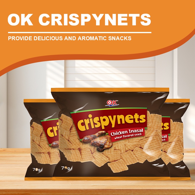 OK CRISPYNETS CHICKEN INASAL Corn Chips 70G 3PCS Snack Organic Crunchy ...