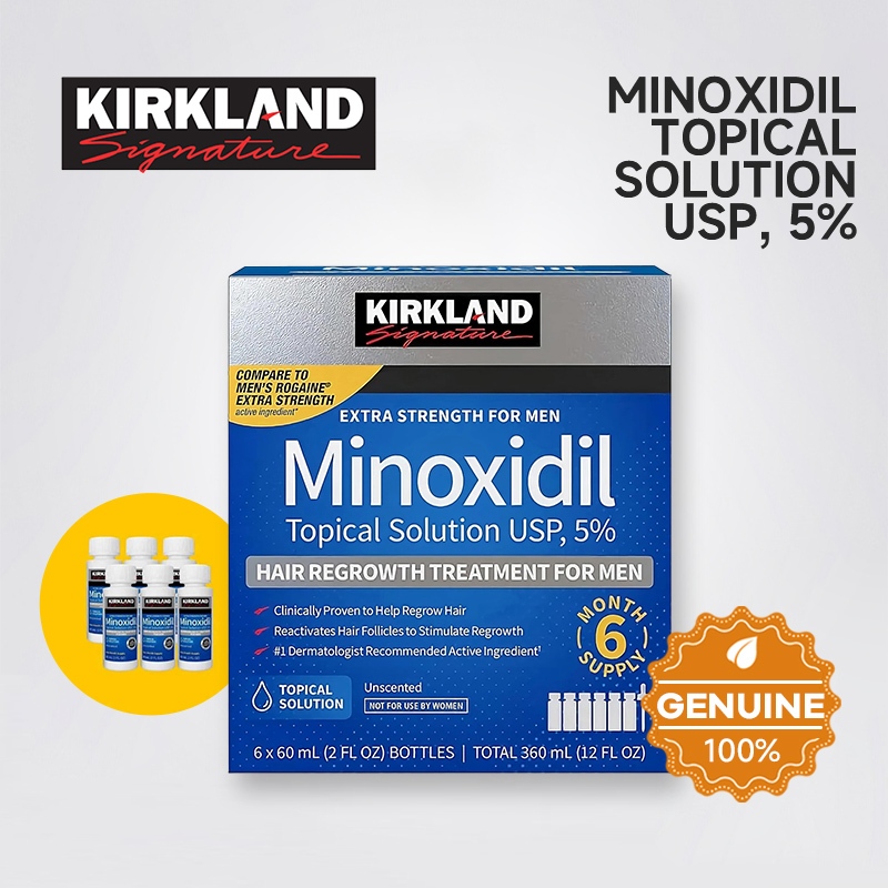 Original Kirkland Minoxidil 5%Topical Solution (1 SEALED Box 6 Bottles ...