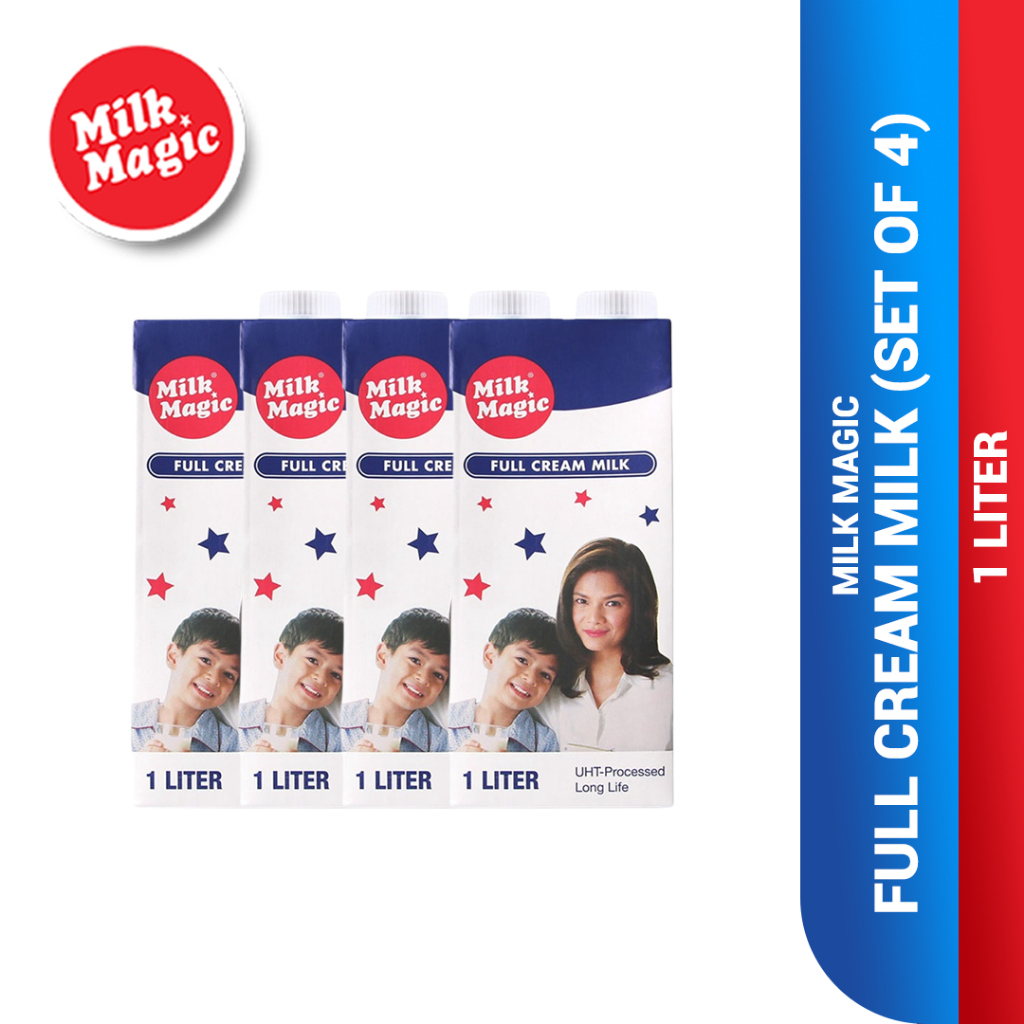 Milk Magic - Full Cream Milk 1 Liter (Set of 4) - EXP Date: November 18 ...