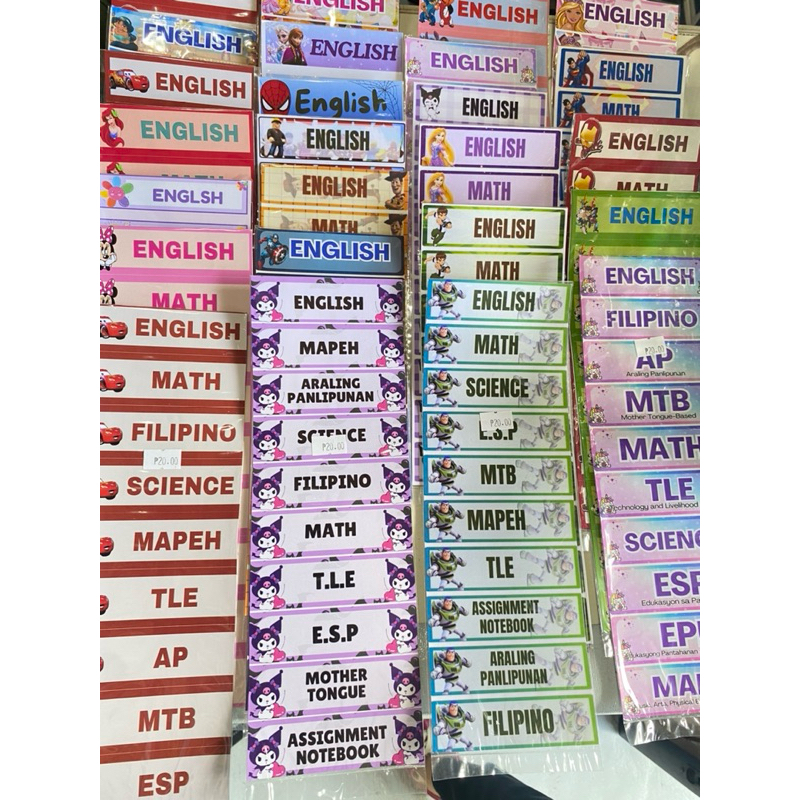 SUBJECT STICKER for student | Shopee Philippines