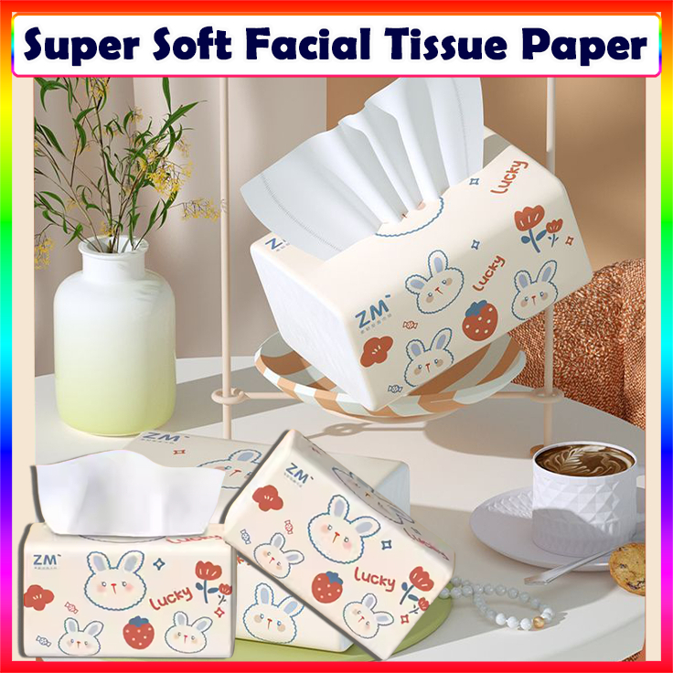 4 Ply Cute Premium Facial Tissue Paper Towel Native Wood Soft Flexible ...