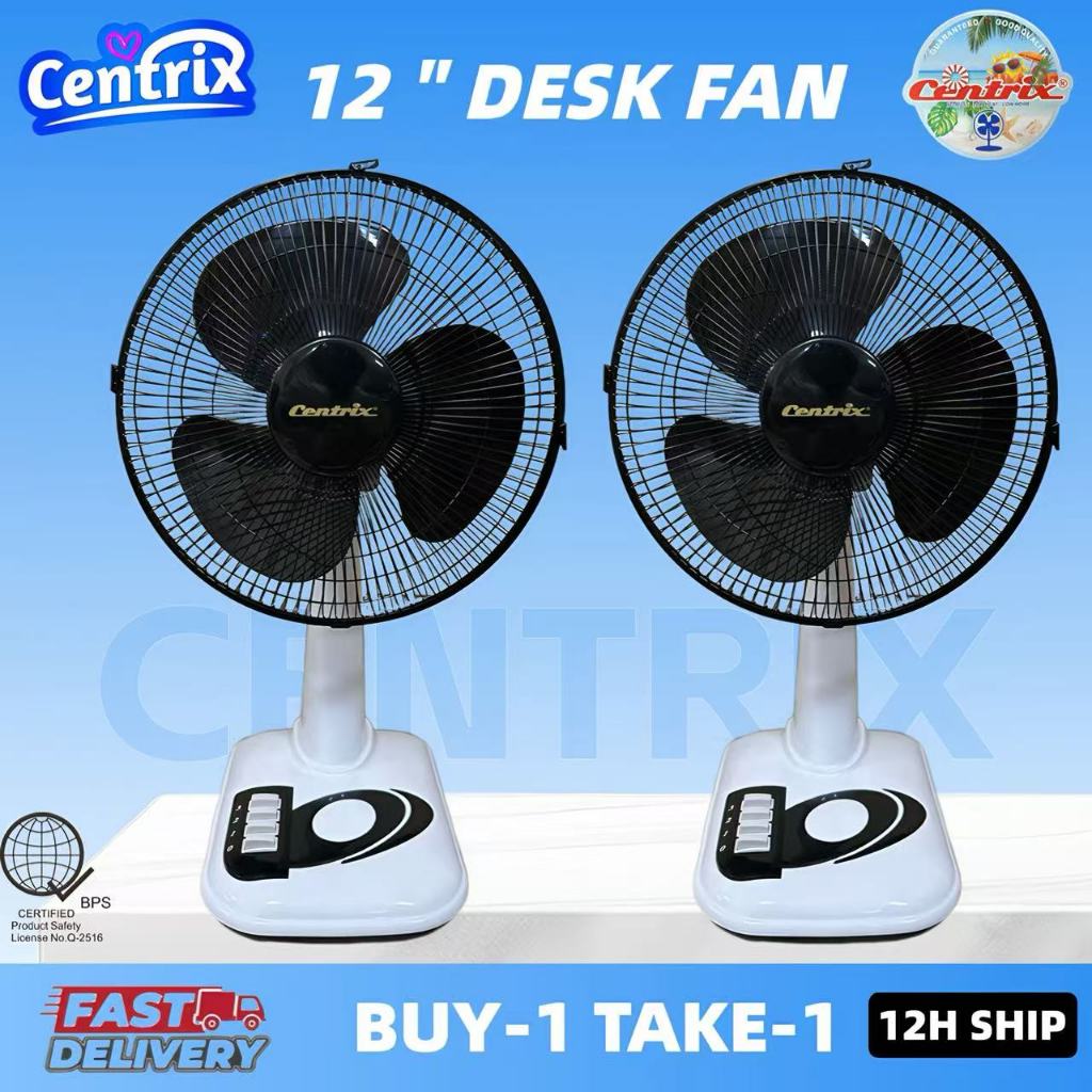 [Centrix] COD BUY-1 TAKE-1 12 inches Black and White Desk Fan with 3 ...