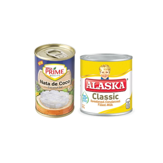 Mega Prime Nata de Coco White 425g and Alaska Sweetened Condensed ...