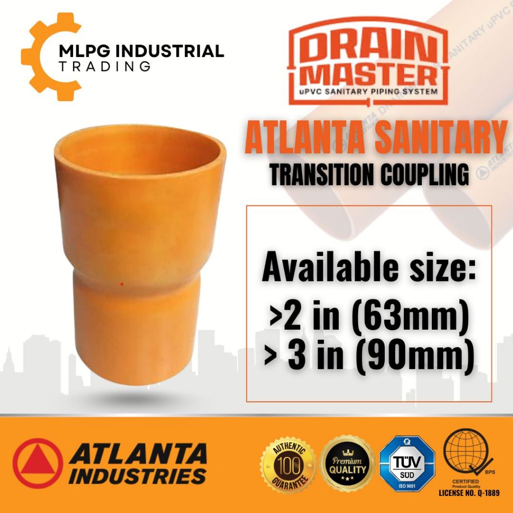 ATLANTA uPVC Sanitary TRANSITION COUPLING | 2", 3" inches (PER PCS ...
