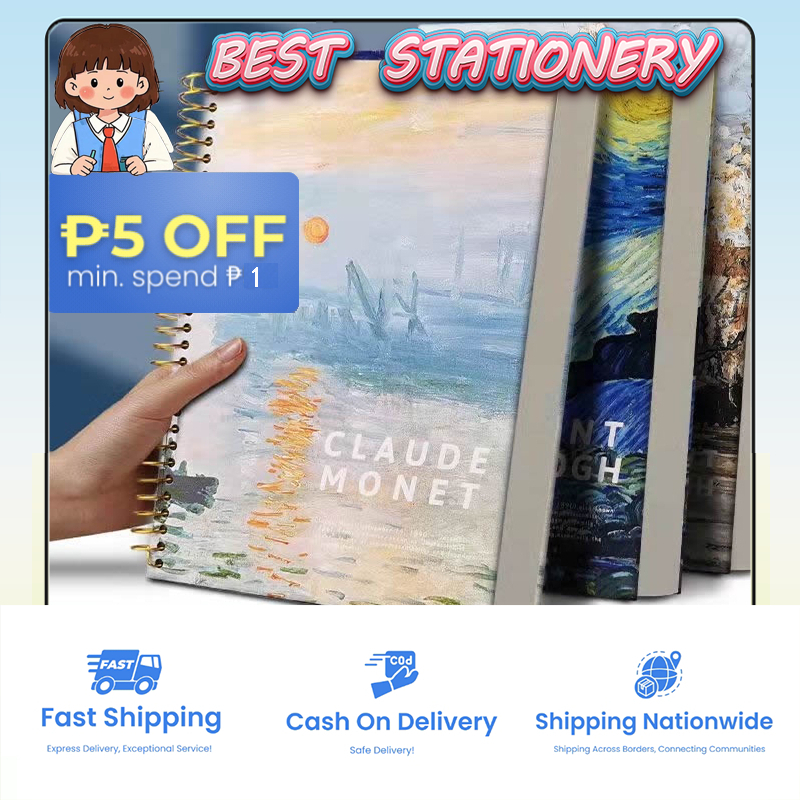 16K Van Gogh Hardbound Spiral Thick Big Notebook Sheets 151 Watercolor ...