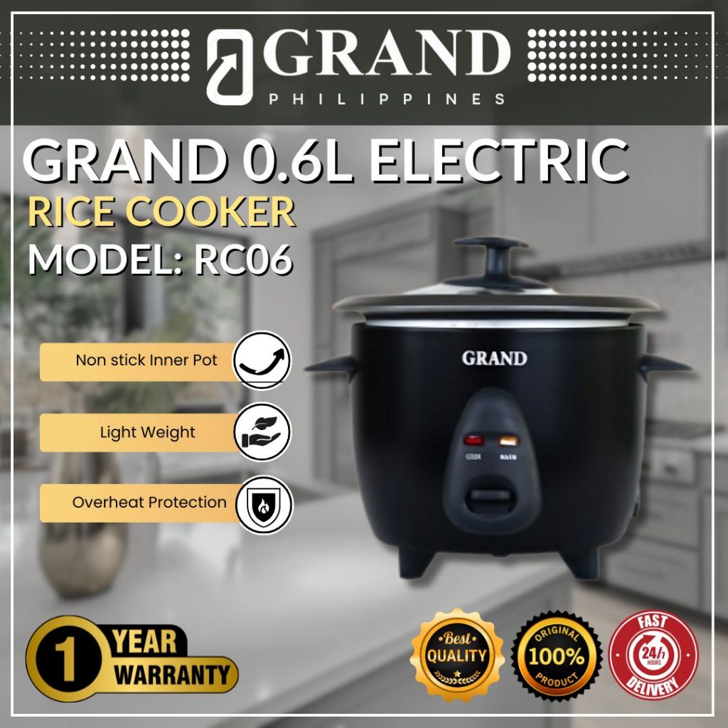 Grand 0.6L Drum Rice Cooker Matte Black | Shopee Philippines