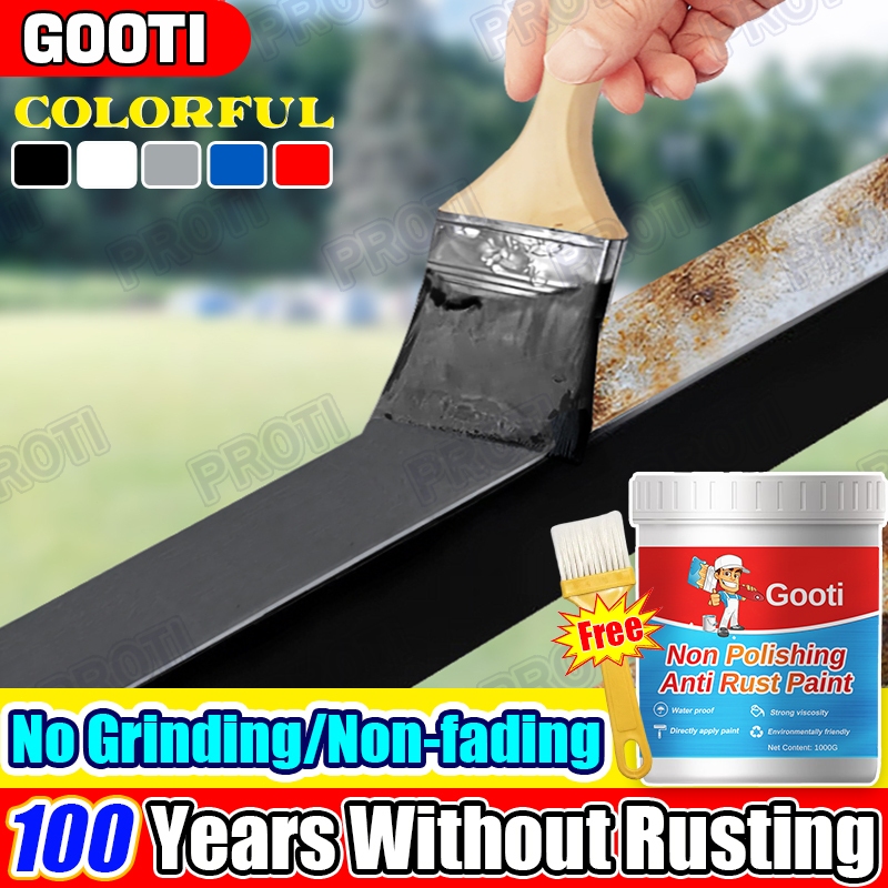 Gooti 1KG Anti Rust Paint 2 in 1 Rust Converter for Metal Free Brush No ...
