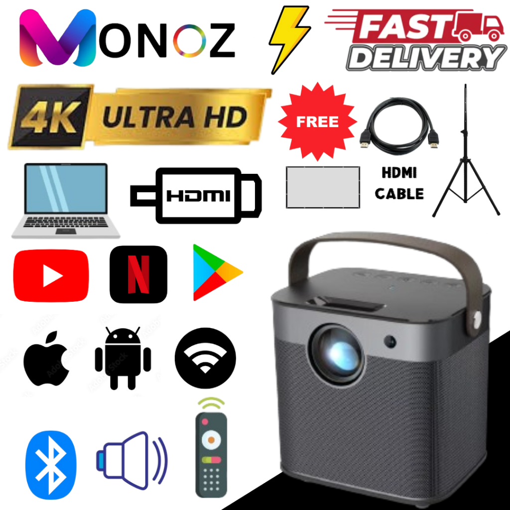 Q5 PRO Portable 4K Metal Projector – Wireless, Phone Screen Sharing ...