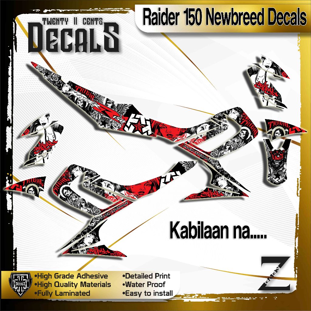 Suzuki raider 150 newbreed Decals water-proof Stickers tribalgirl ...
