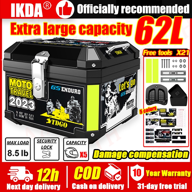 【62L/50L/40L】TOP BOX Motorcycle Compartment Box Helmet Box Motorcycle ...
